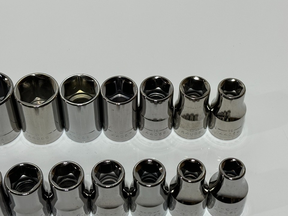 Craftsman USA G (NOS) 20pc SAE & Metric Shallow Socket Set 1/2" Drive 6 ...