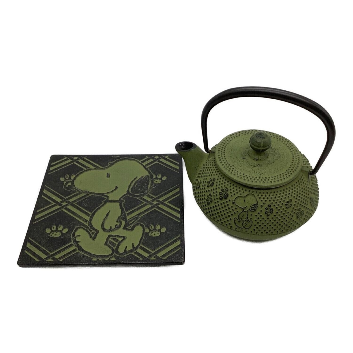 Nambu Tekki Teapot ＆ teapot mat set, Snoopy Tea House/Iwachu Matcha ...