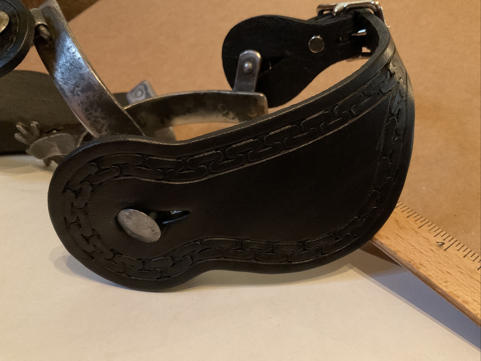 Antique Kelly Stamped Iron Spurs with Leather Straps | eBay