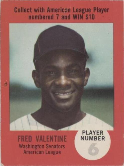 1968 Atlantic Oil Play Ball Contest - Fred Valentine #6 for sale online ...