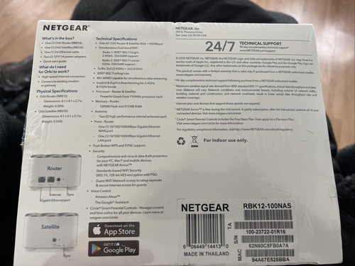 NETGEAR Orbi RBK12-100nas Whole Home Dual Band Wi-Fi Router With ...