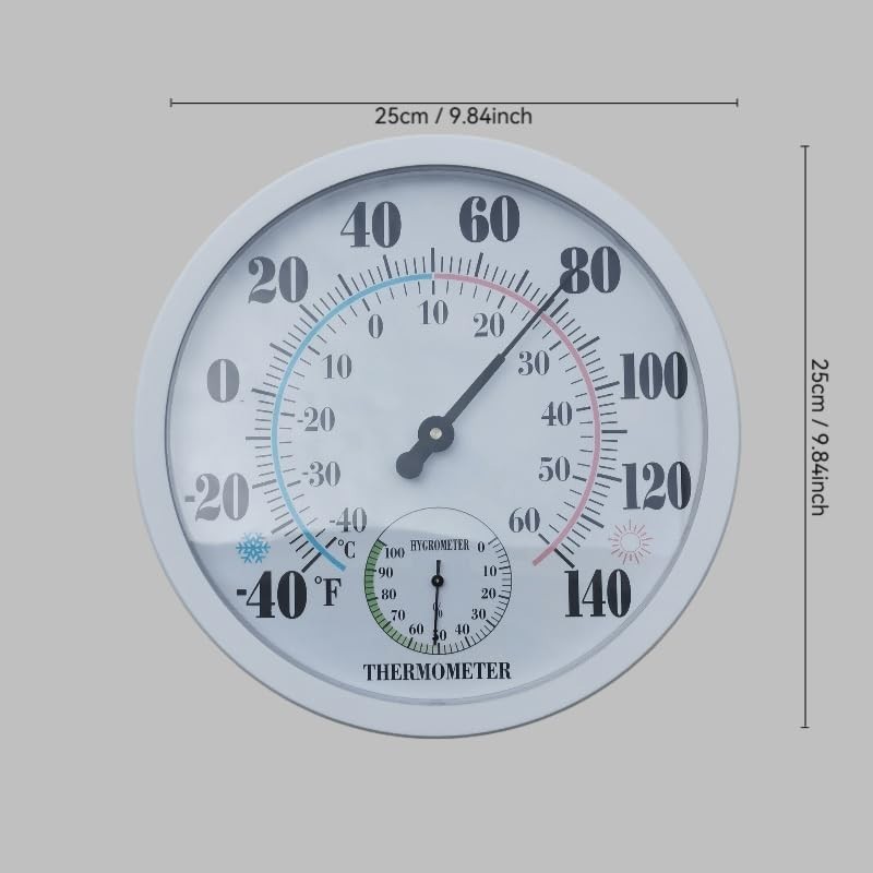 Indoor Outdoor Thermometer with Hygrometer Dual Scale Fahrenheit ...