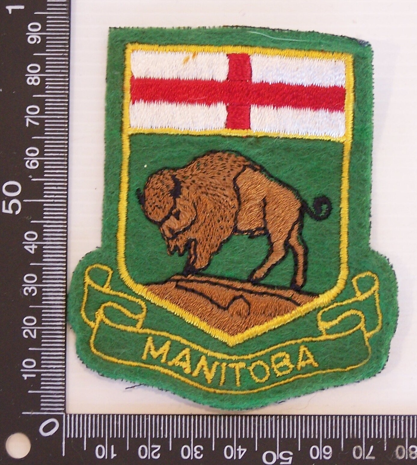 VINTAGE MANITOBA EMBROIDERED SOUVENIR PATCH WOVEN EMBLEM CLOTH SEW-ON ...