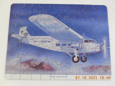 Ford Tri Motor Airplane Puzzle Drawing Approximately 90 Pieces Color 11 ...