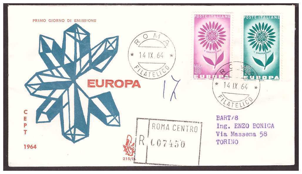 FDC Venetia Club 1964 - Europa Cept Viaggiata Racc. | eBay UK