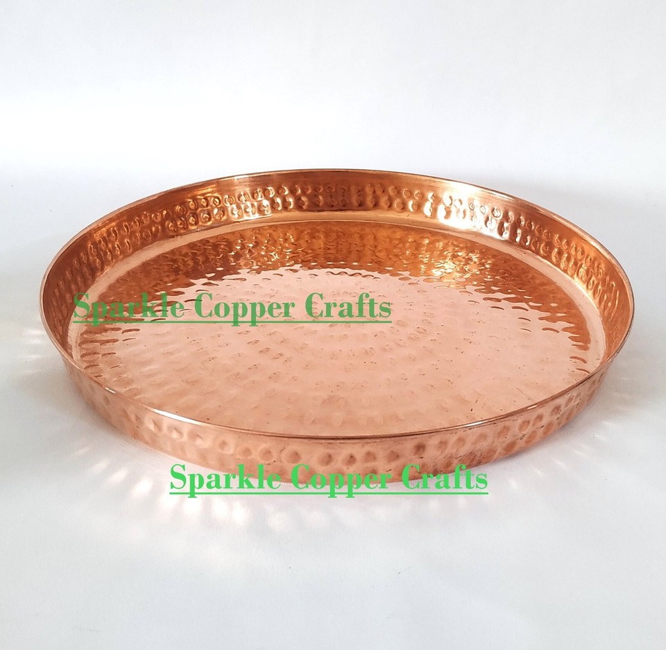 Pure Copper Thali With 4 Serving Copper Bowls Dinnerware Serveware ...