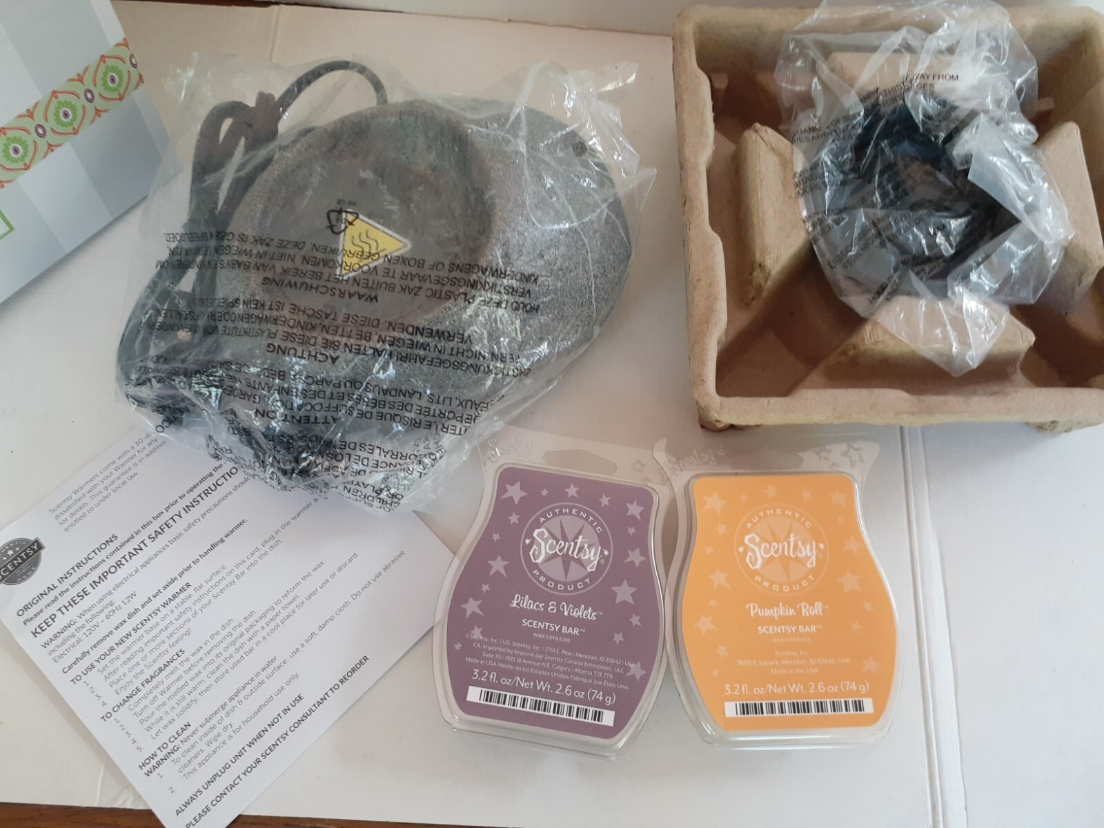 NIOB Scentsy Zen Rock Element Wax Warmer Grey Stone Warmer w/ Wax of ...