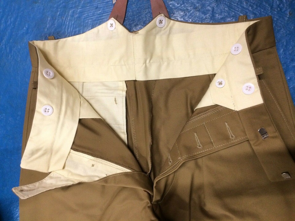 Fishtail Back Khaki Cotton Drill Trousers Tails and the Unexpected Made ...