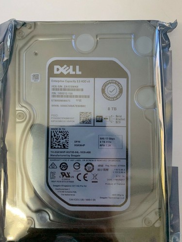 NEW DELL GKWHP 0GKWHP ST8000NM0075 8TB 7200RPM 256MB SAS 12Gb/s 3.5 ...