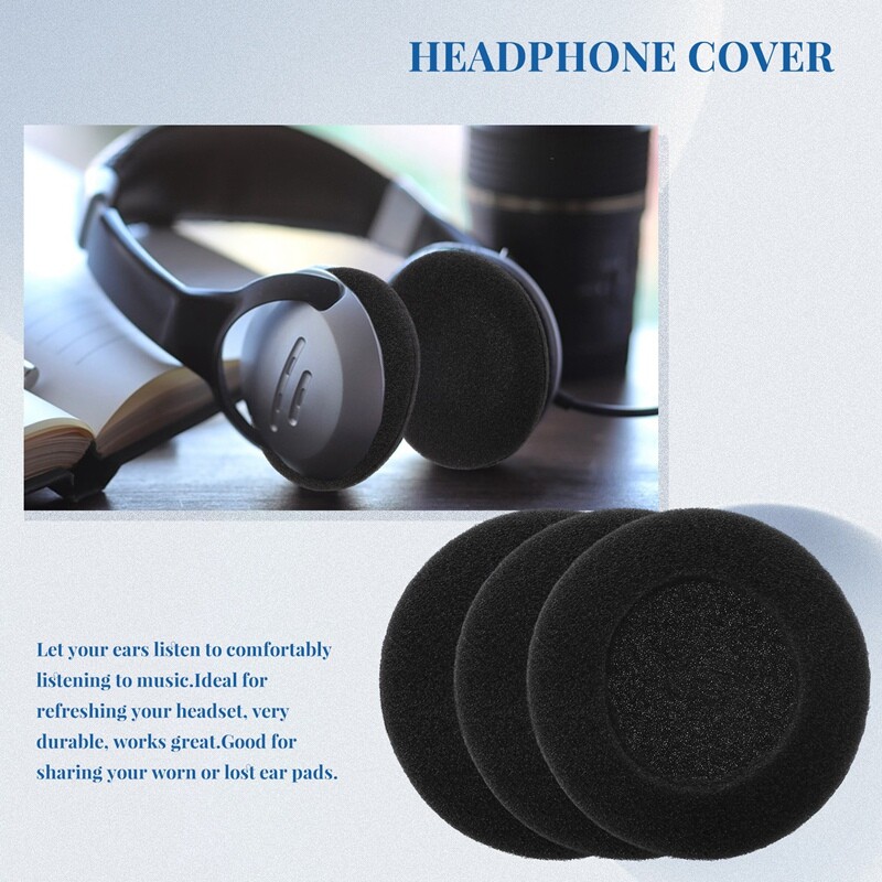Foam Pad Ear Pad Cover for Headphone (Black, 50mm, Packet Of 2 Pcs ...