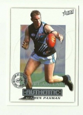 2001 SELECT AUTHENTIC PORT ADELAIDE STEPHEN PAXMAN #188 COMMON CARD ...