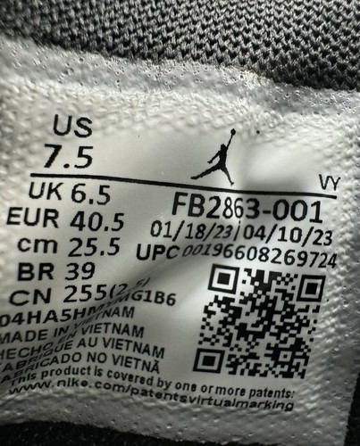 Size 7.5 Men's Nike Jordan Jayson Tatum 1 TB Black / White Sneakers ...