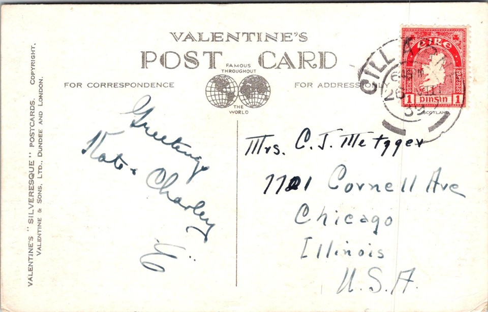 GOLDPATH: Eire postcard 1925 to USA CV932_P04 | eBay UK