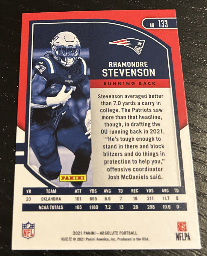 2021 Panini Absolute Rhamondre Stevenson Rookie #133 | eBay