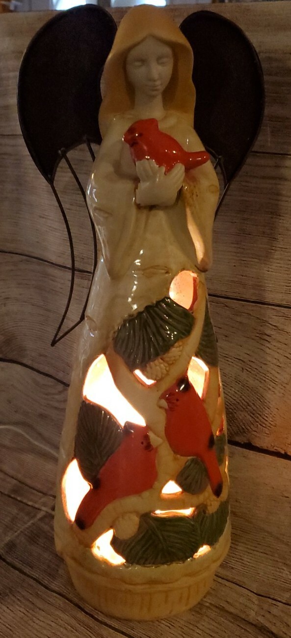 Cracker Barrel Season Of Peace Cardinal Angel Light w Original Box | eBay