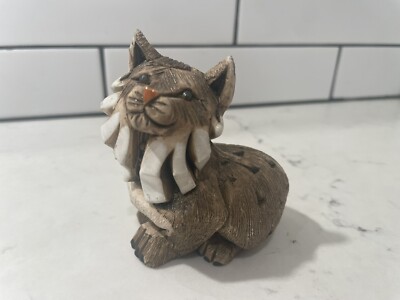 Vintage Artesania Rinconada Lynx Carved Clay Figurine - Signed #77 | eBay
