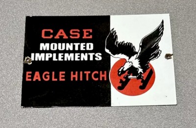 VINTAGE CASE EAGLE HITCH PORCELAIN SIGN CAR GAS TRUCK OIL | eBay