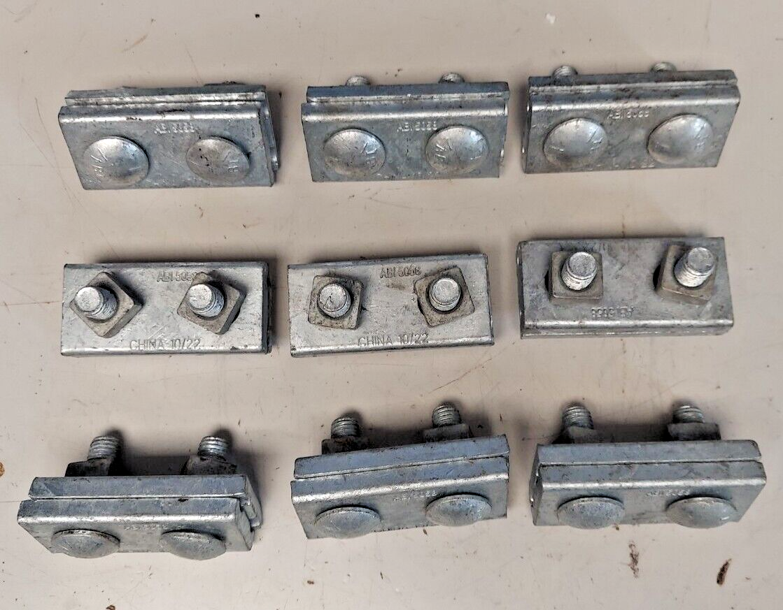 Lot of 9 - ABI 5058, 2-Bolt, 2-Groove Clamp | eBay