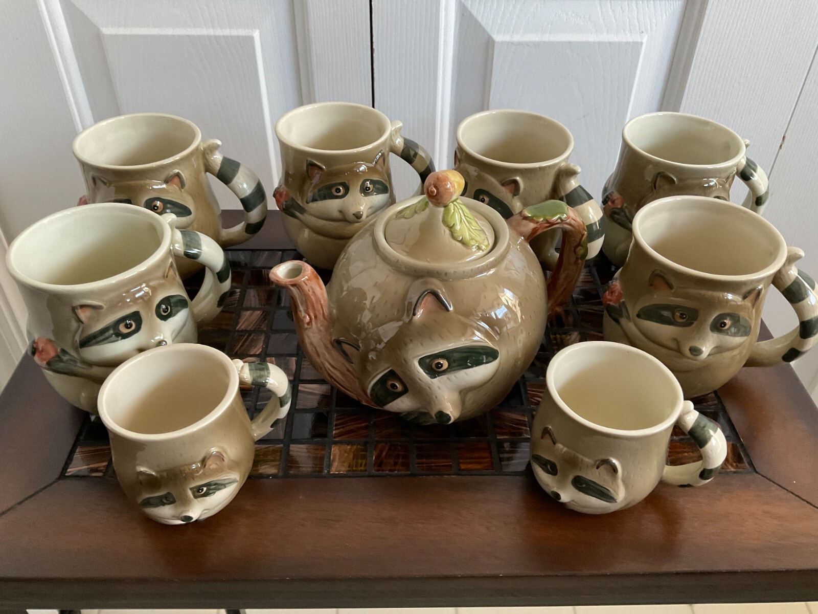 Vintage Fritz & Floyd 9 piece Racoon tea set (Excellent) | eBay