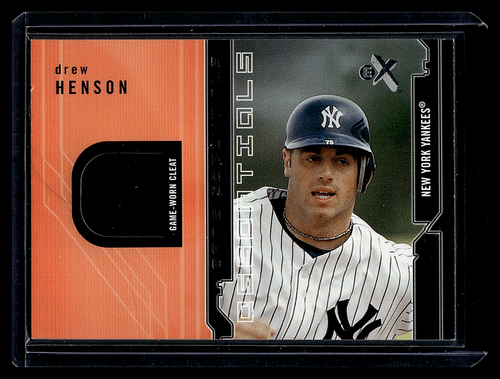 2002 E-X GAME ESSENTIALS #11 DREW HENSON GAME USED CLEAT NEW YORK ...