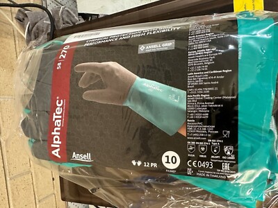 12 Pairs of Ansell AlphaTec 58-270 Chemical Resistant Gloves Size 10 (Large) | eBay Australia