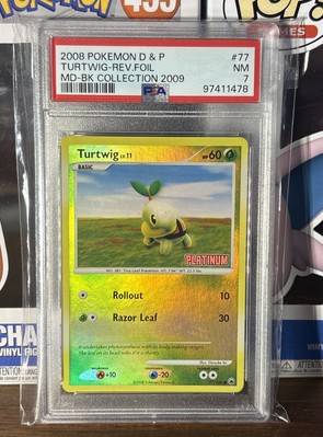 PSA 7 Pokémon Turtwig 77/100 Platinum Stamped Burger King Promo Reverse ...