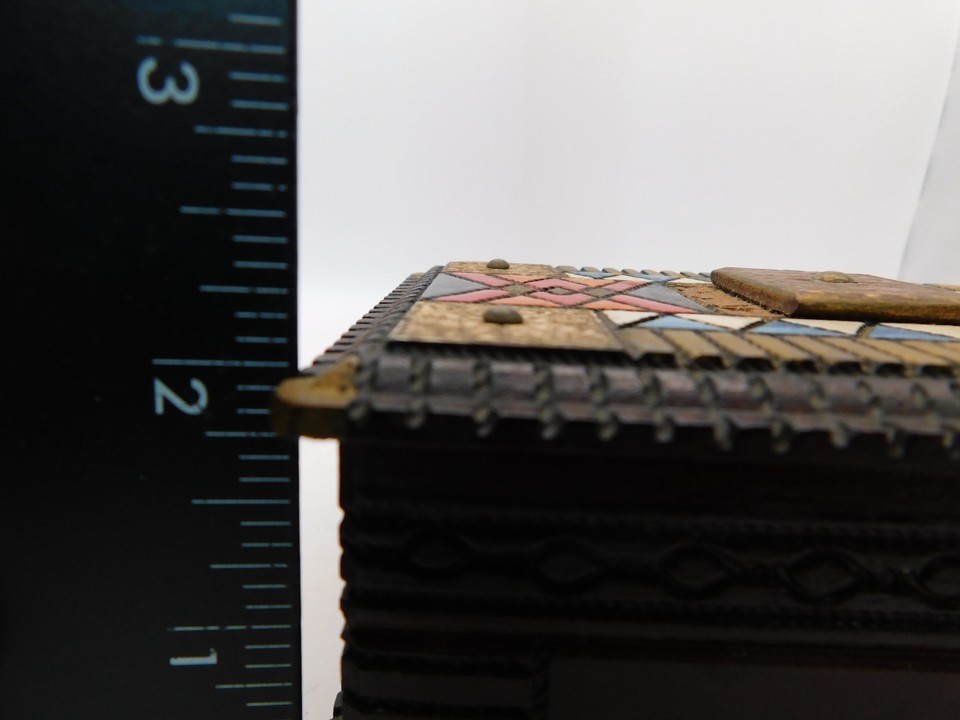 Vtg Signed S. Kolesnikoff Hinged Keepsake Trinket Tramp Art Dresser ...