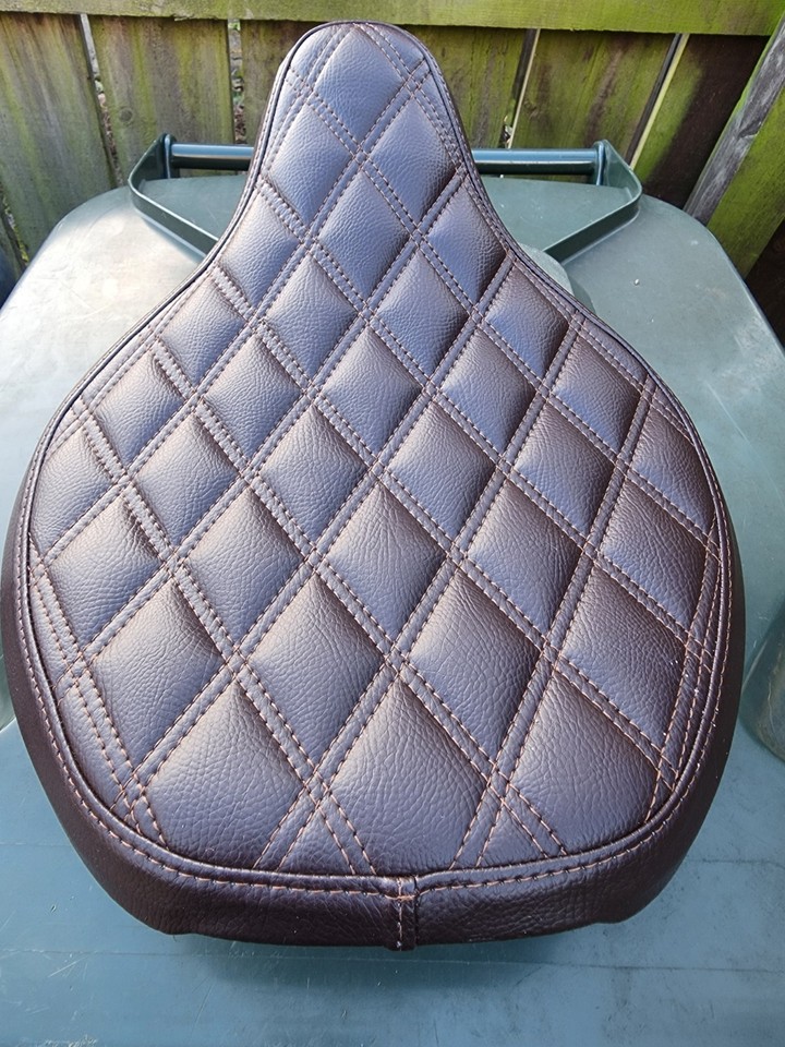 Genuine Triumph 1200 Bobber & Bobber Black Brown Quilted Rider Seat ...