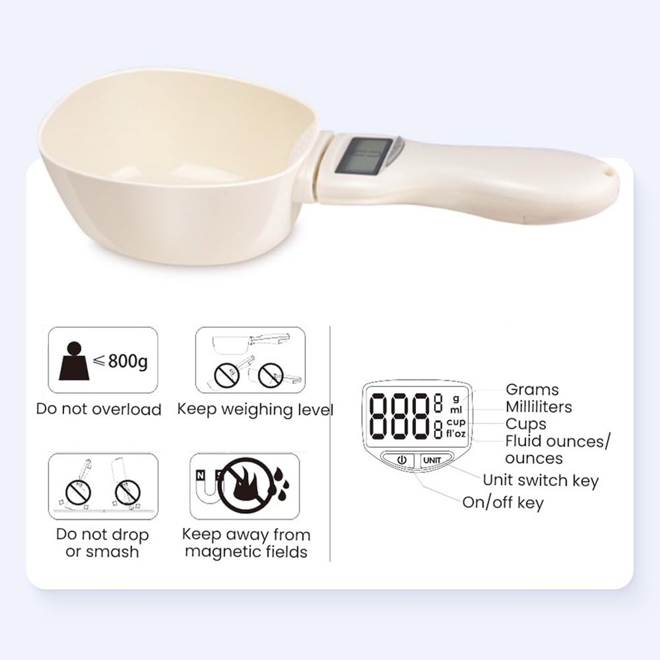 5X(Food Measuring Scoop Scale Kitchen Scale Spoon Digital Spoon Scale ...