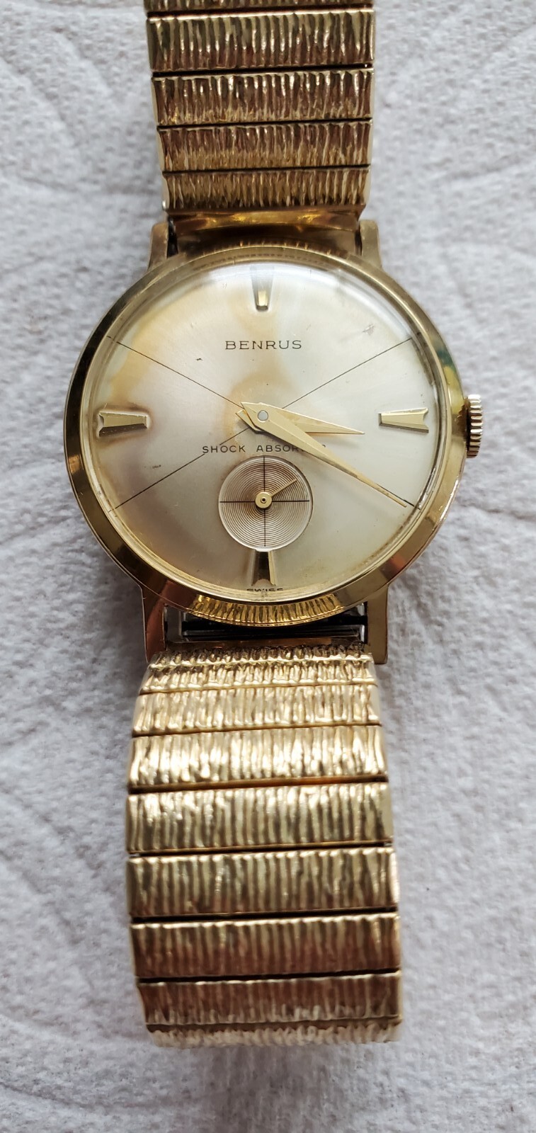 Benrus 17 Jewel Shock Absorber Wrist Watch Stainless Steel Back 20 ...