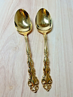 Oneida Community Gold Beethoven Electro-plate Serving Spoons Lot 2 ...