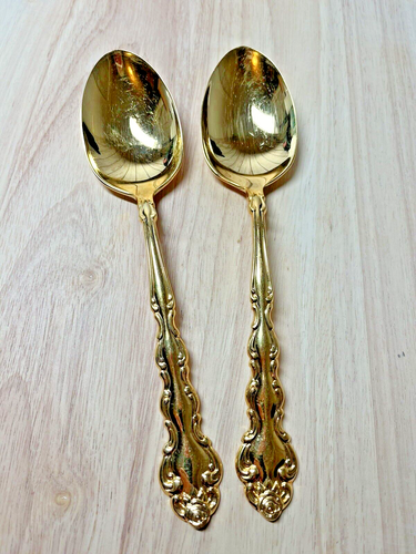 Oneida Community Gold Beethoven Electro-plate Serving Spoons Lot 2 ...