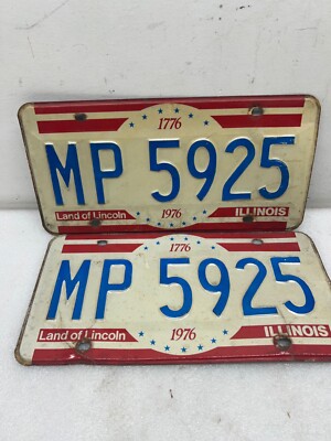 1976 Illinois license plates (MP 5925) Vintage License plates | eBay