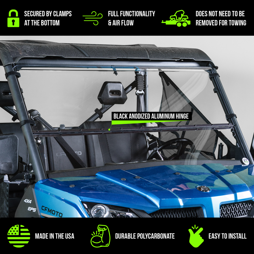 TERRARIDER CFMOTO UFORCE 1000/1000 TILTING UTV WINDSHIELD - PRO FIT ...