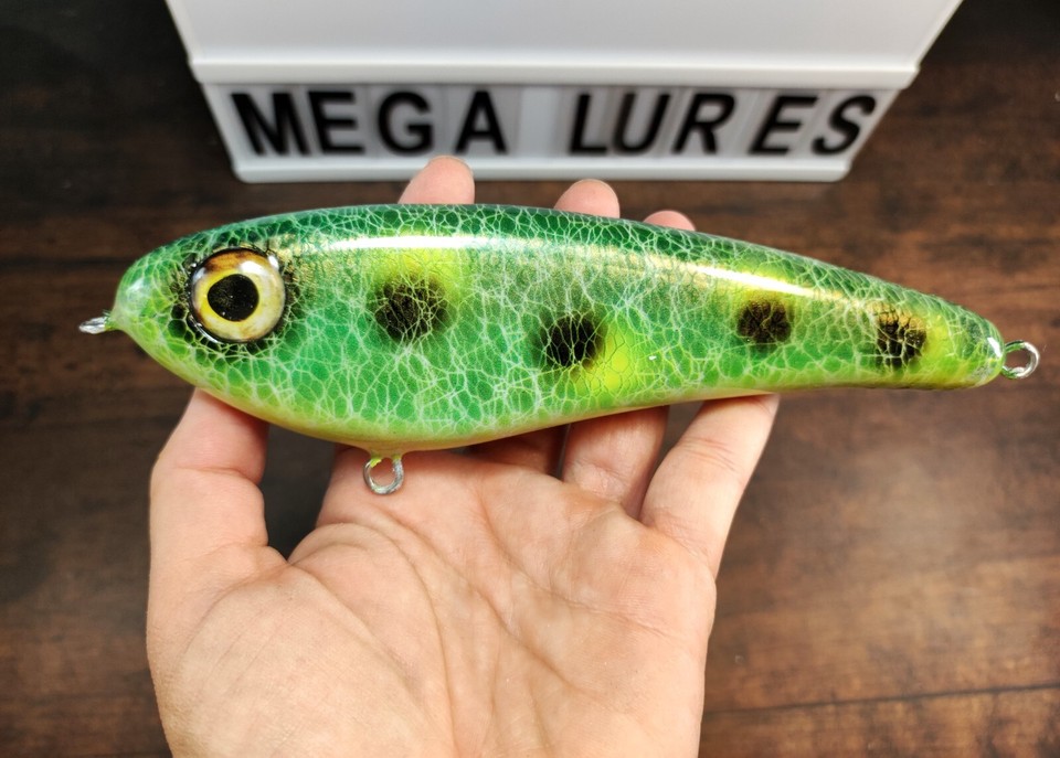 Jerkbait Firetiger Frog Custom Musky Wooden Lures Mega Lures | eBay