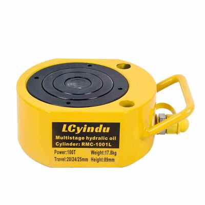 100T Hydraulic Cylinder Jack Ram 2.72" Multi-Section Stroke Solid ...