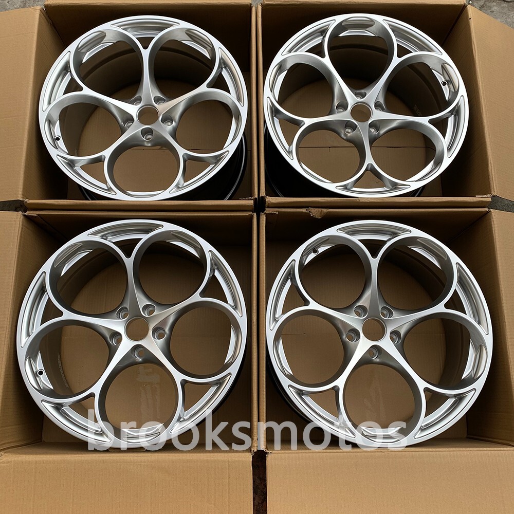 FOR ALFA ROMEO GIULIA 19" HYPER SILVER FORGED SQUARE WHEELS RIMS 19X8.5 ...