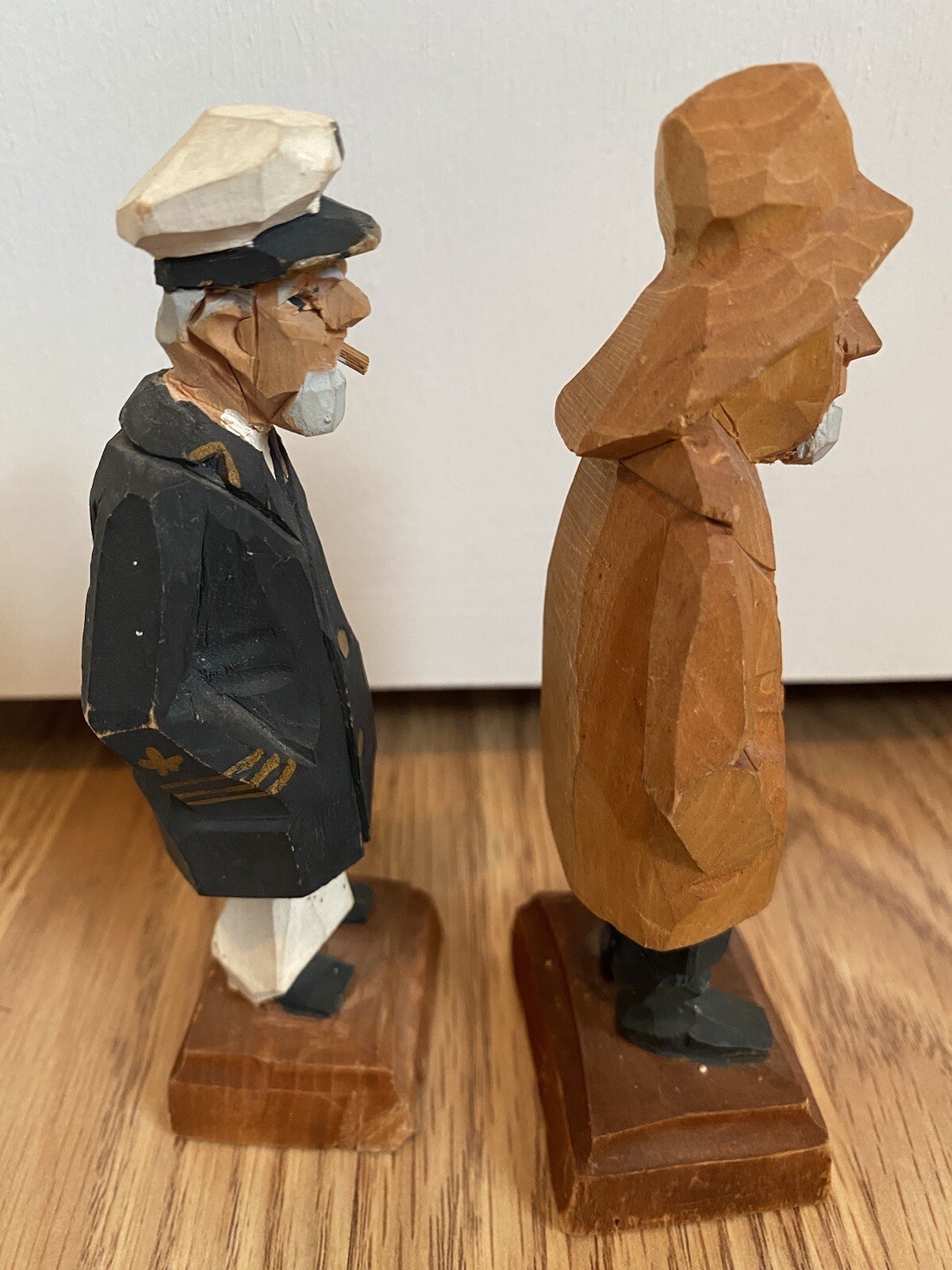 2 Vintage Tom Hannah Wood Carved Figurines | eBay