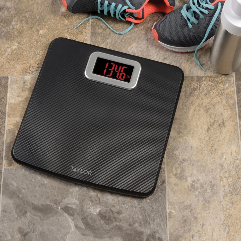 Digital Bathroom Scale, Body Weight Scale 400 LB Capacity, Carbon Fiber ...