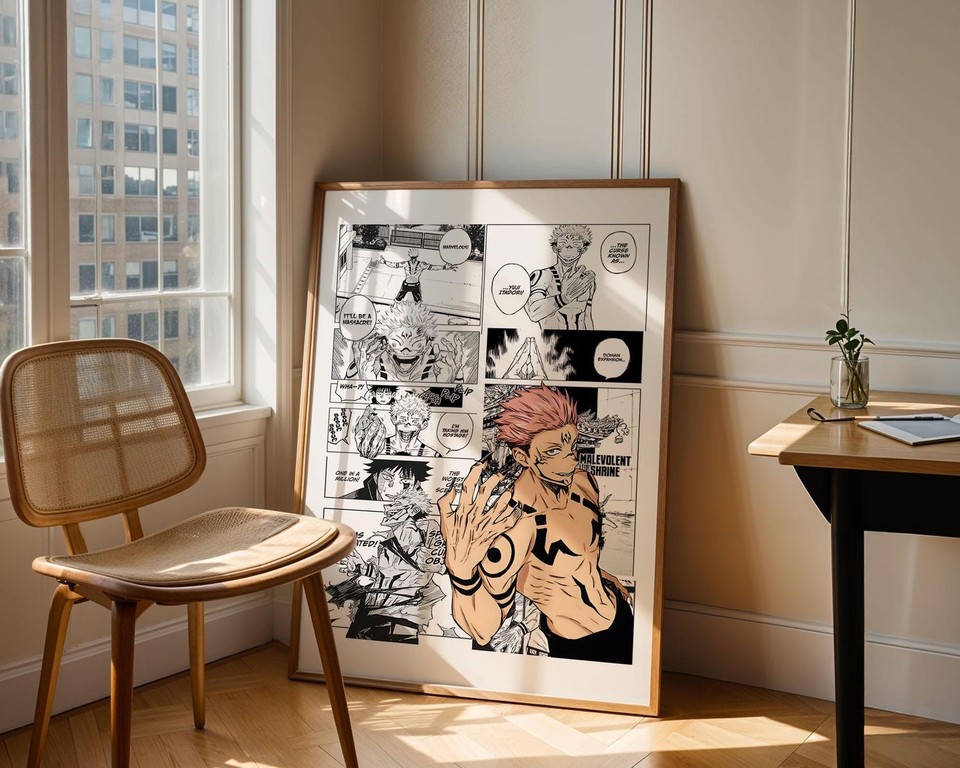 Jujutsu Kaisen Ryomen Sukuna Anime Satin Poster – Curated Manga Panels ...