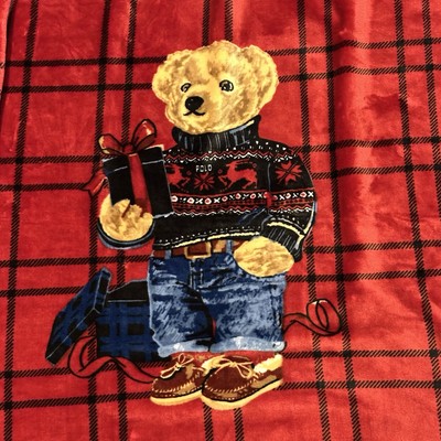 Polo Ralph Lauren Holiday Polo Bear Red Fleece Throw Blanket 50”x70” | eBay