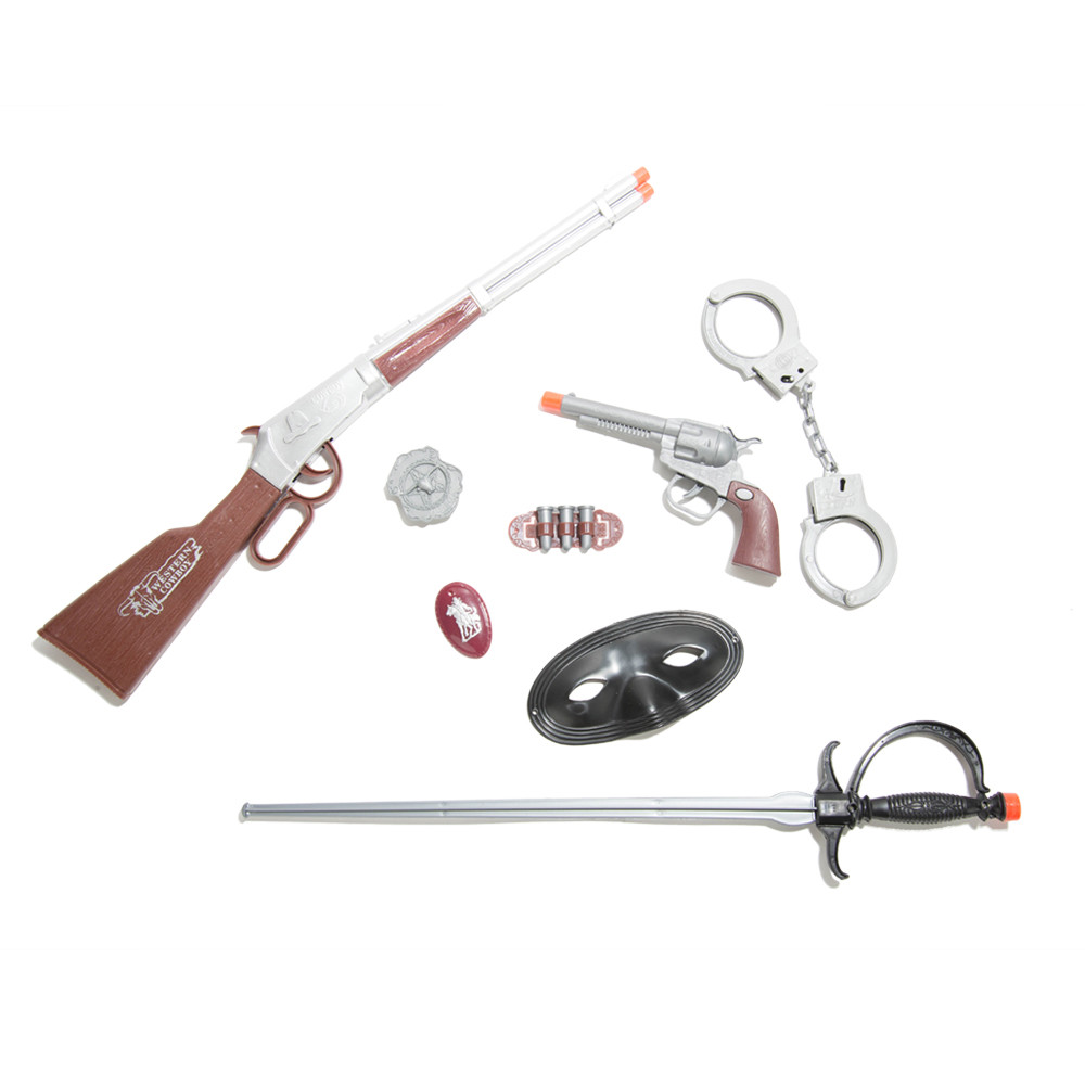 Kids Shooting Game Western Cowboy Toy Revolver With 30 Soft Bullets ...