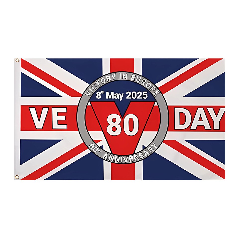 VE Day Flag 80th Anniversary Banner Decorations Victory In Europe ...