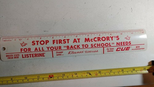Vtg McCrory's Listerine Kleenex Tissue Cue Toothpaste Advertising Metal ...