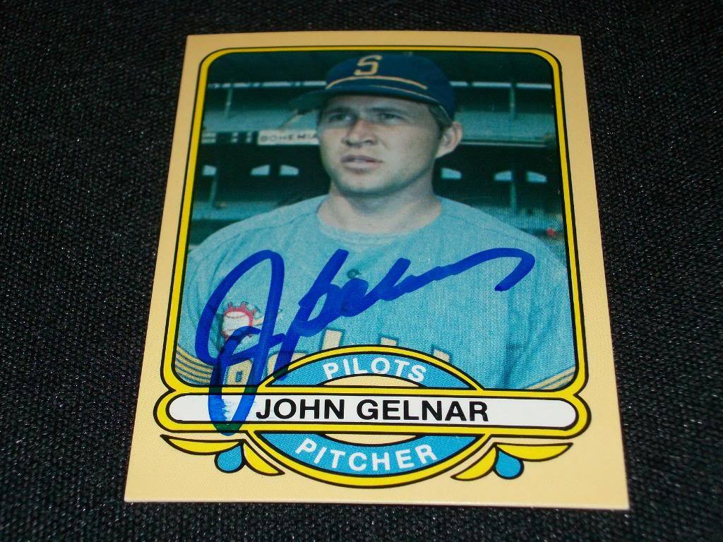 John Gelnar Auto Signed Renata Galasso 1969 Seattle Pilots Card RARE K ...