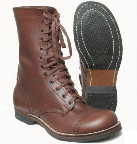 US Army Paratrooper Airborne Boots Leather Boots Brown Wk2 US12 EU45 ...