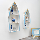 Wooden Boat Display Shelf Hanging Boat Shelf Wall Decor, Nautical ...