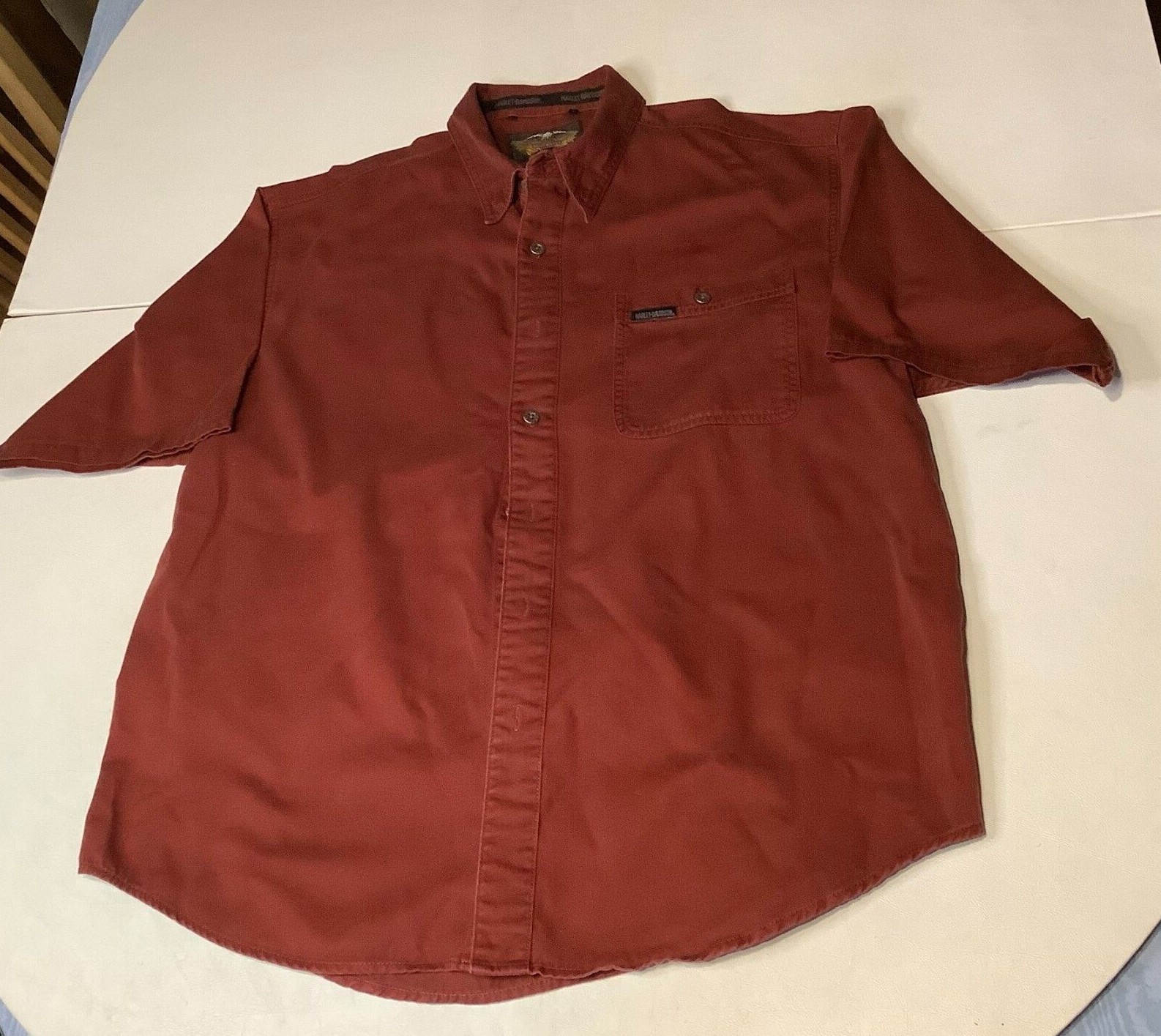 Vintage Harley Davidson Y2K Red Button Down Short Sle… - Gem