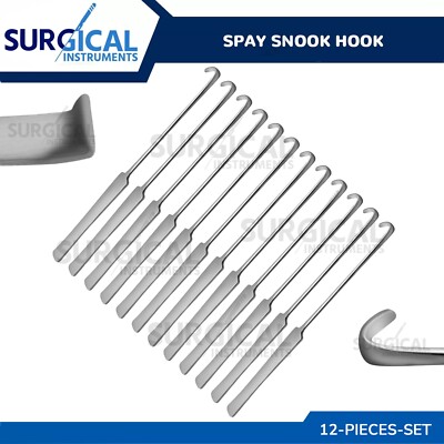 12 Spay Snook Hook Veterinary Surgical Instruments Stainless Steel ...