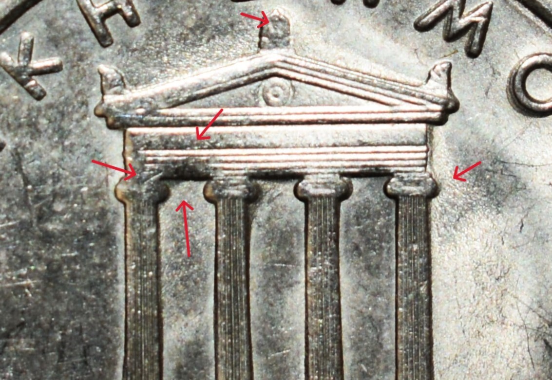 1982 GREEK UNCIRCULATED 20 DRACHMES COIN Helmet Pericles Temple ...